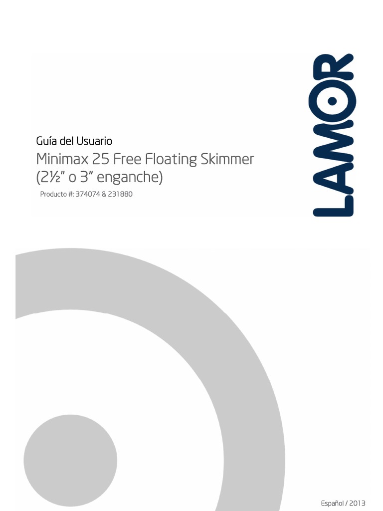 Manual Español Lamor Skimmer Minimax 25 | PDF