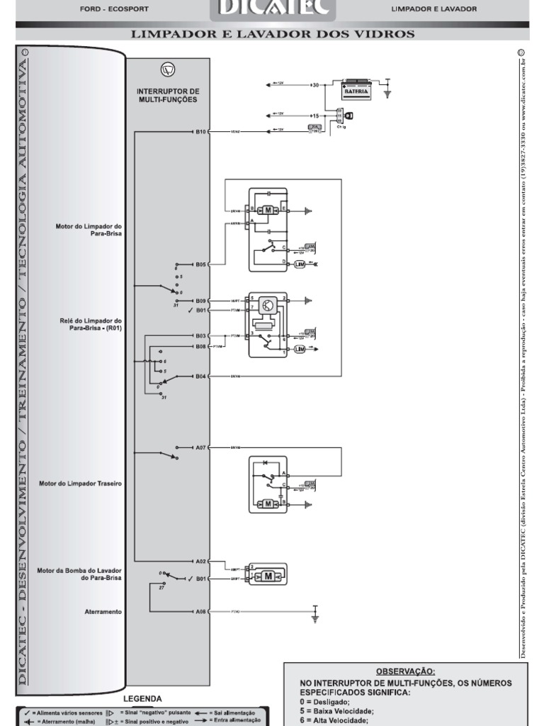 Esquema Eléctrico Limpia Parabrisas Eco Sport | PDF