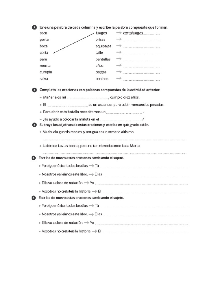 Repaso Tema 9 Lengua 4 Primaria | PDF