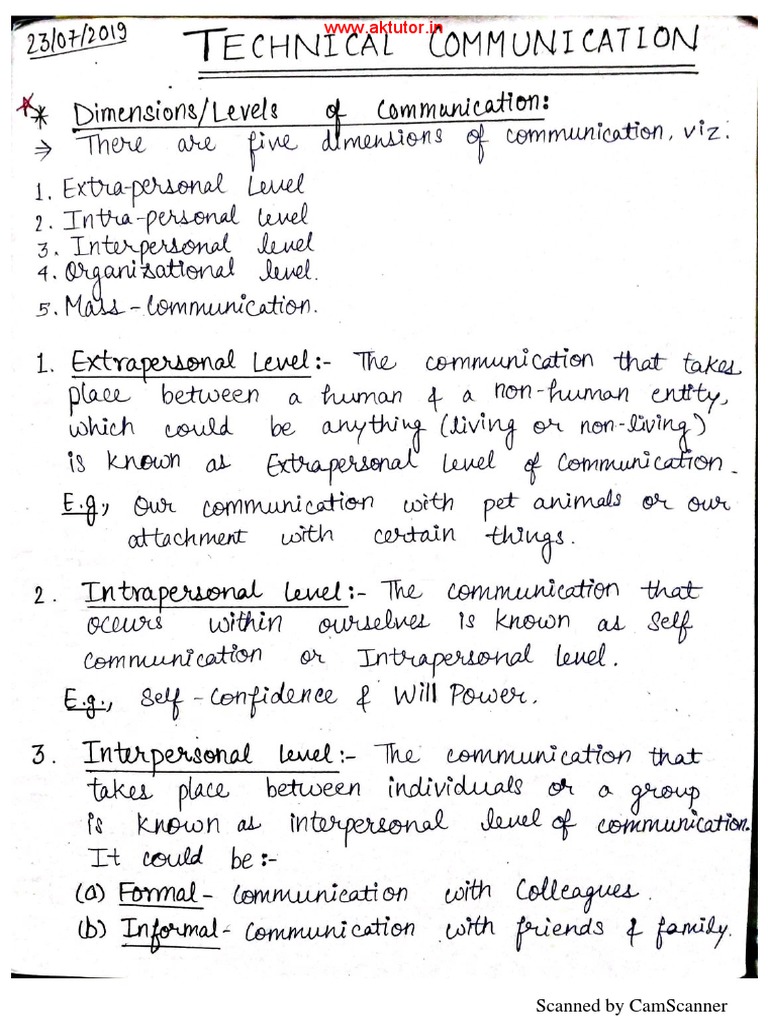 Technical Communication (Handwritten Notes) | PDF