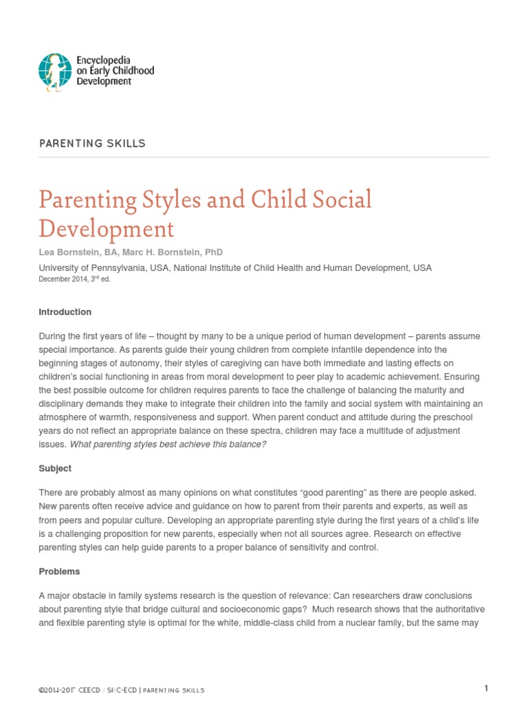 Parenting Styles and Child Social Development | PDF | Parenting ...