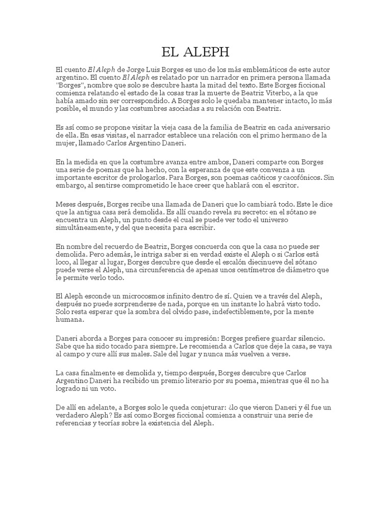 Borges y el enigma del Aleph | PDF | Ficción general