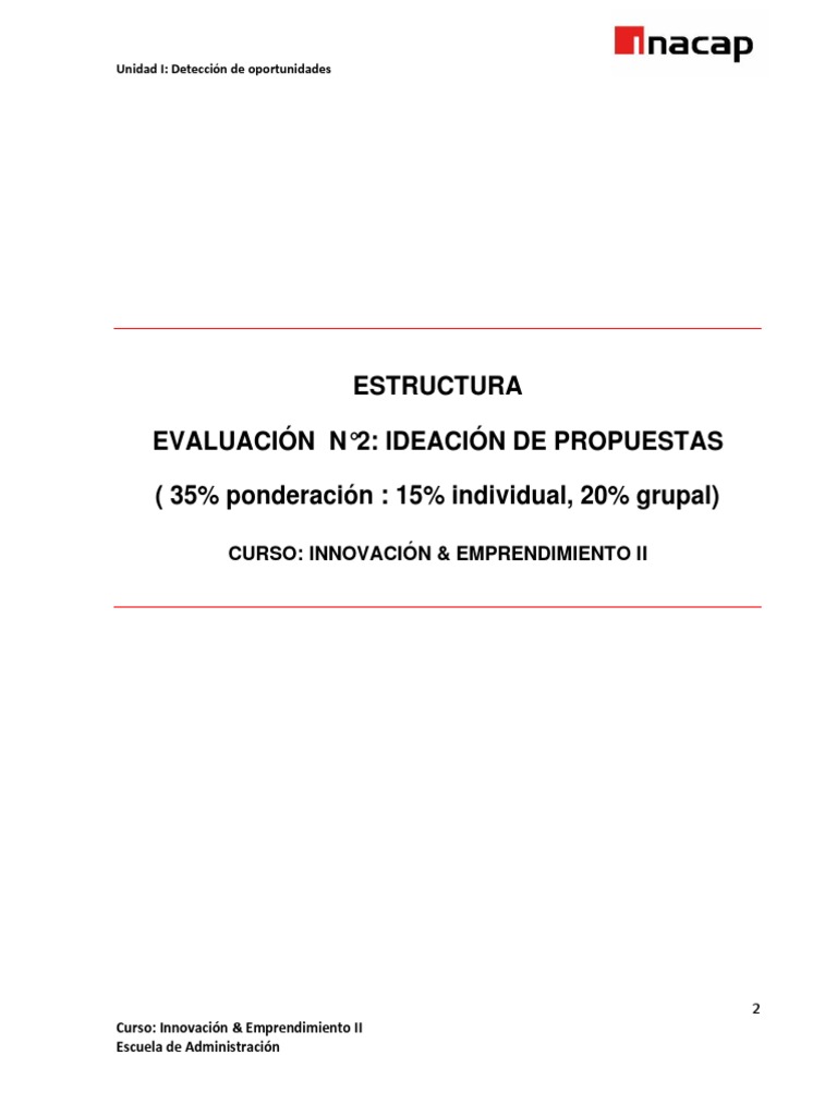 EVAL 2 2023 Innovación Emprendimiento II | PDF