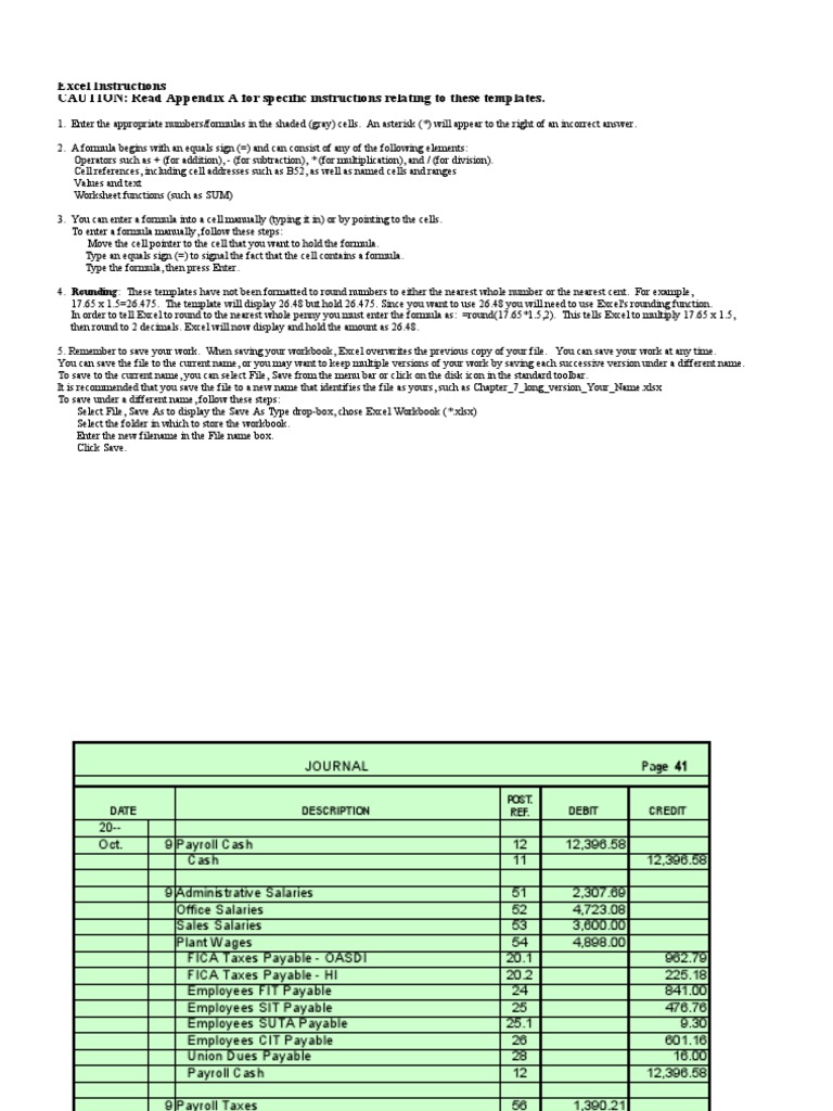 Payroll Accounting - Appendix A Payroll Project Template - Emmanuel | PDF | Debits And Credits ...