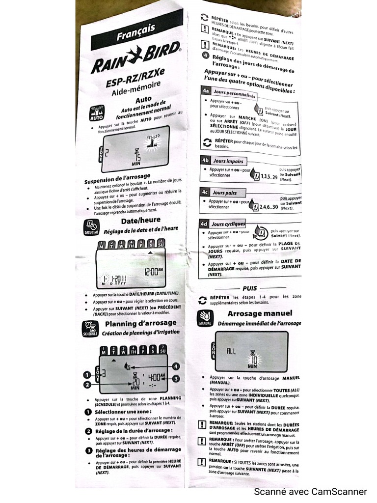 Notice RAIN BIRD Nouveau | PDF