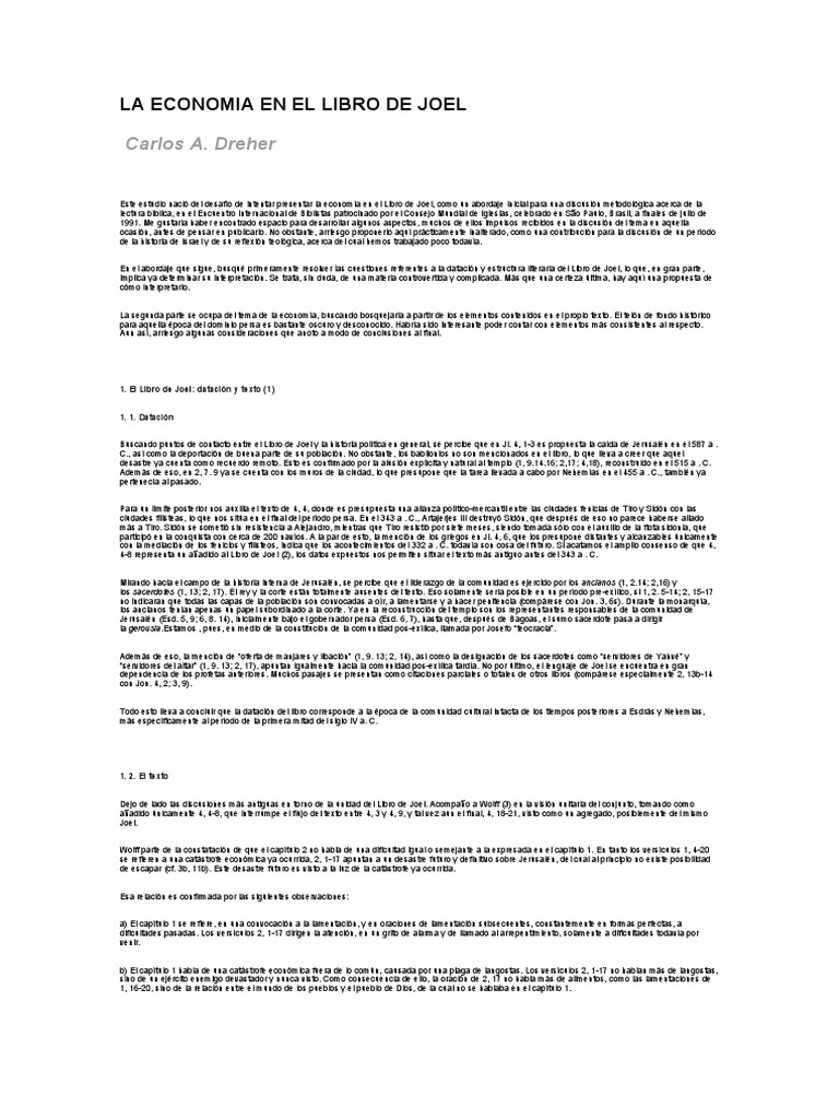 LA ECONOMIA EN EL Libro Joel | PDF