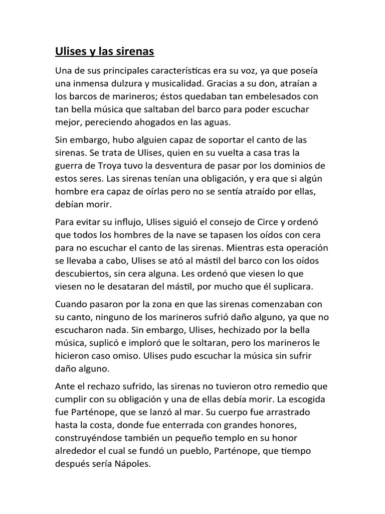 Ulises y Las Sirenas | PDF | Ciencias sociales | Historia