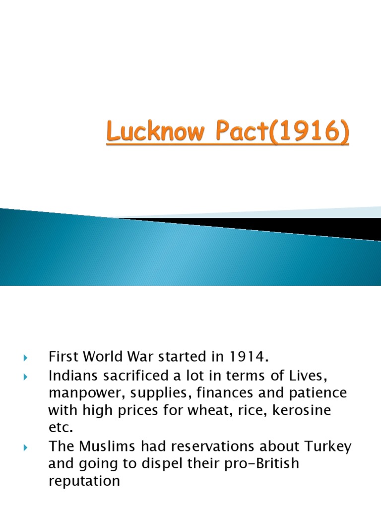 Lucknow Pact 1916 1 | PDF