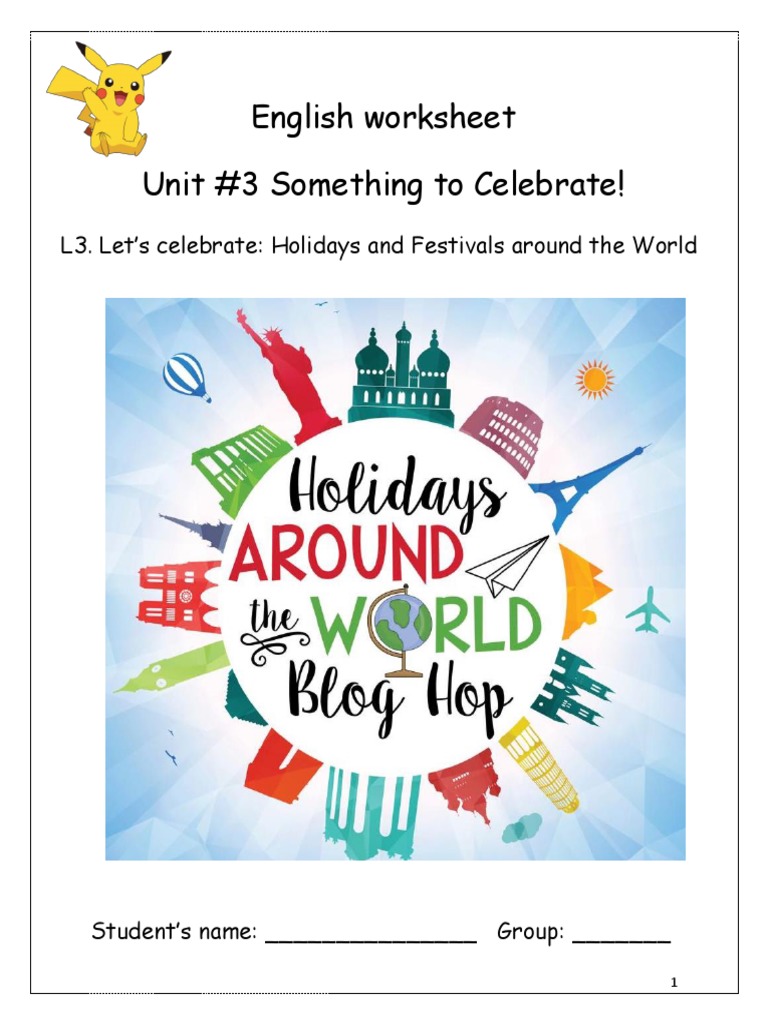 8th U3 - L3 Let's Celebrate. Holidays and Festivals Around The World ...