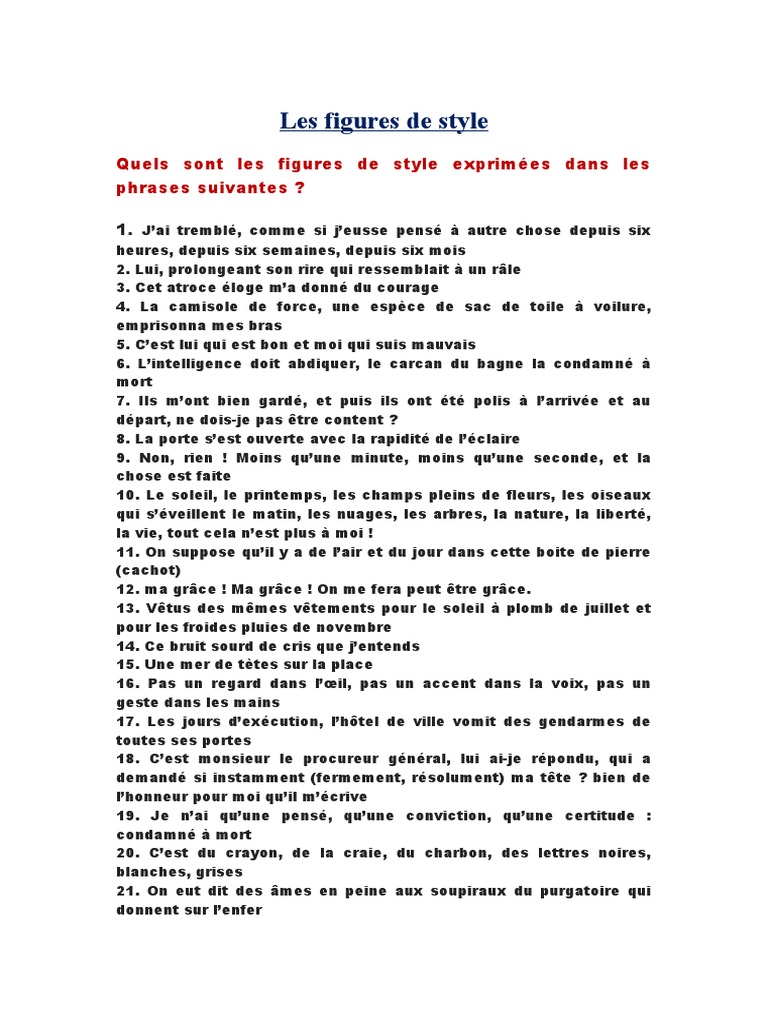 Les Figures de Style | PDF