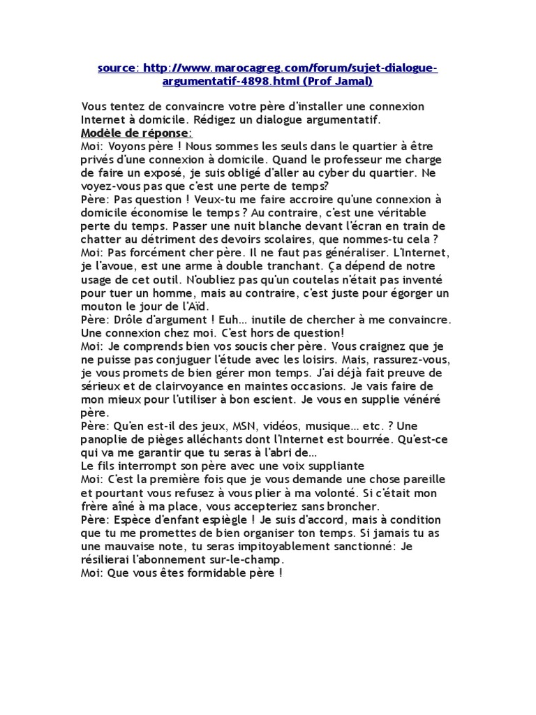 Dialogue Argumentatif | PDF