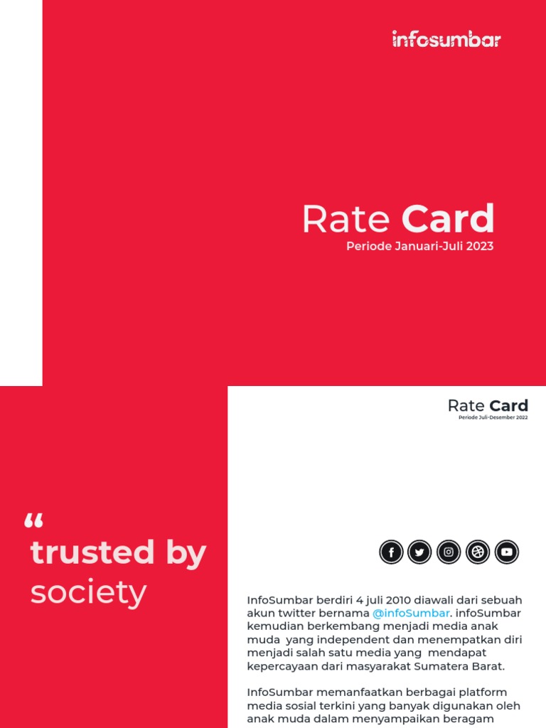 Rate Card Janauri-Juli 2023 | PDF