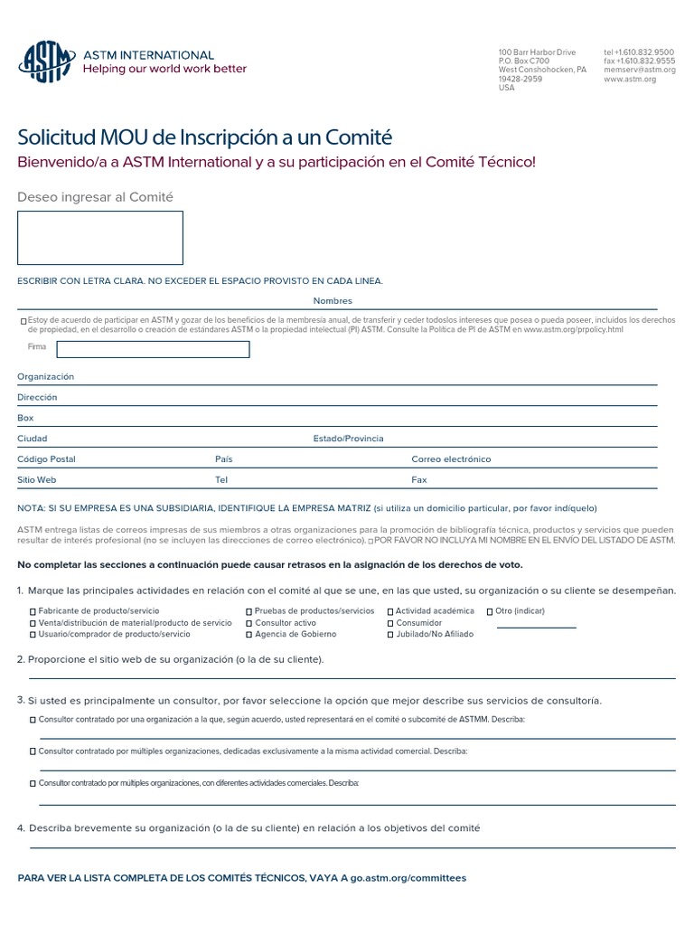 Application MOU 2023 Español | PDF