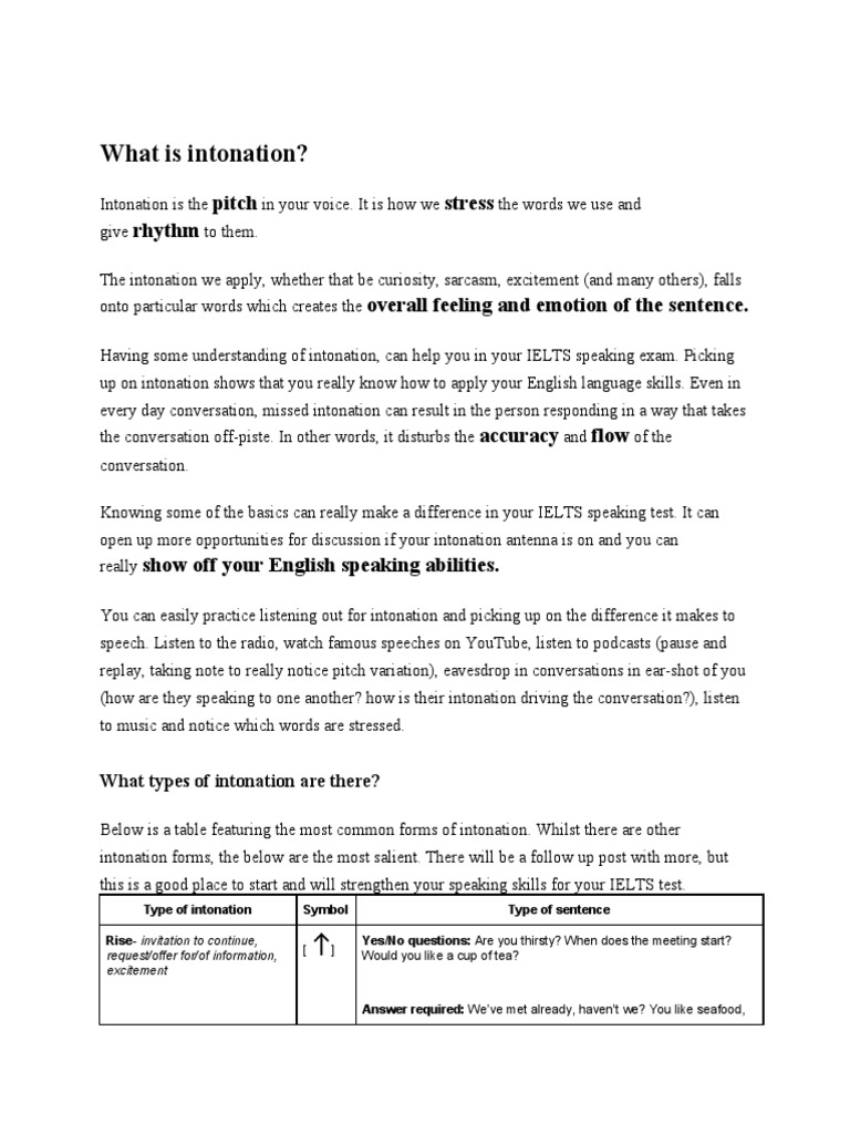 What Is Intonation | PDF
