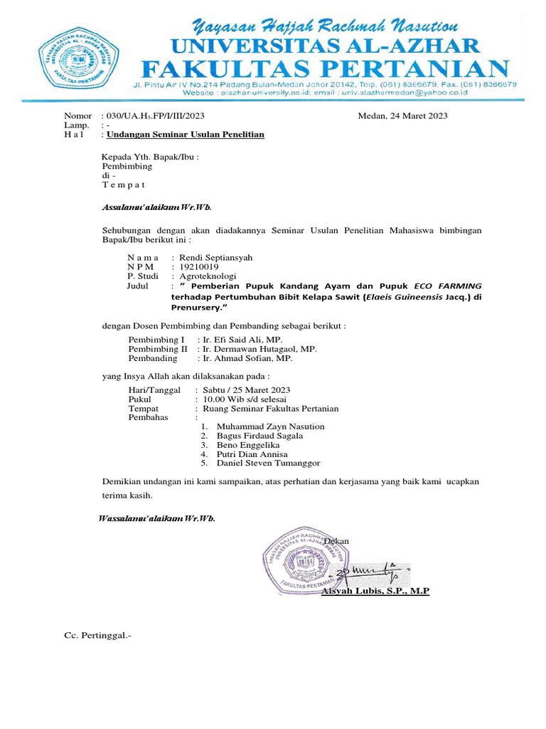 Undangan Sempro - Rendi Septiansyah | PDF