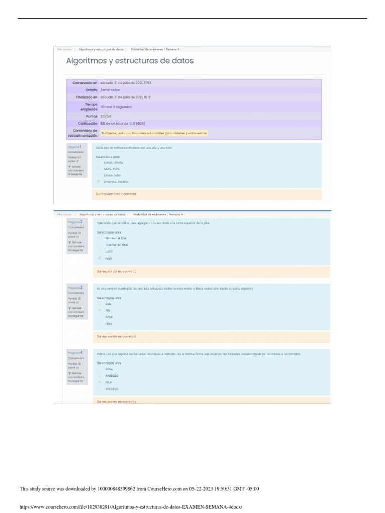 Algoritmos_y_estructuras_de_datos_EXAMEN_SEMANA_4.docx | PDF
