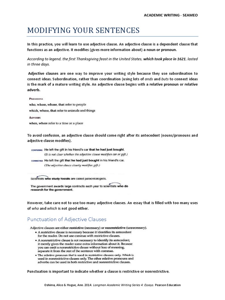 Modifying Your Sentences | PDF