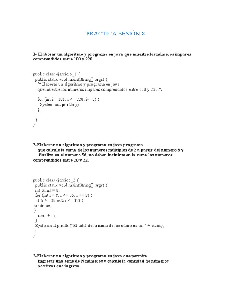 Practica Calificada Sesion 8 | Descargar gratis PDF | Java (lenguaje de programación) | Informática
