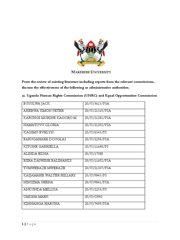 Effectiveness of UHRC and Equal Opportunities Commission | PDF | Remand ...