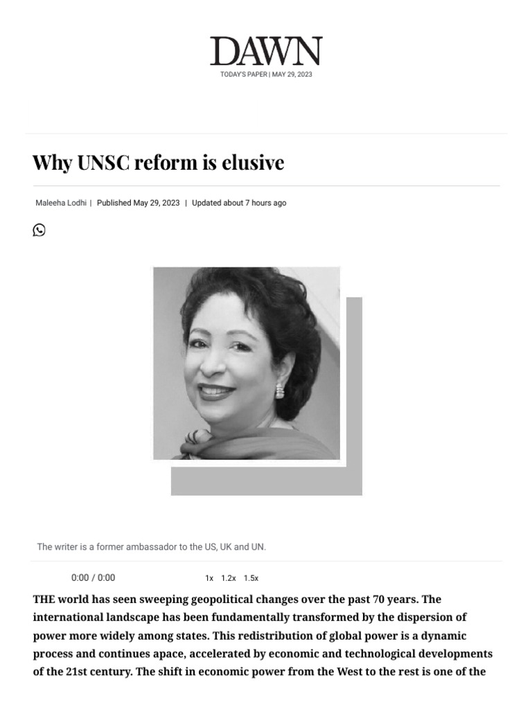 Why UNSC Reform Is Elusive - World | PDF | United Nations Security ...