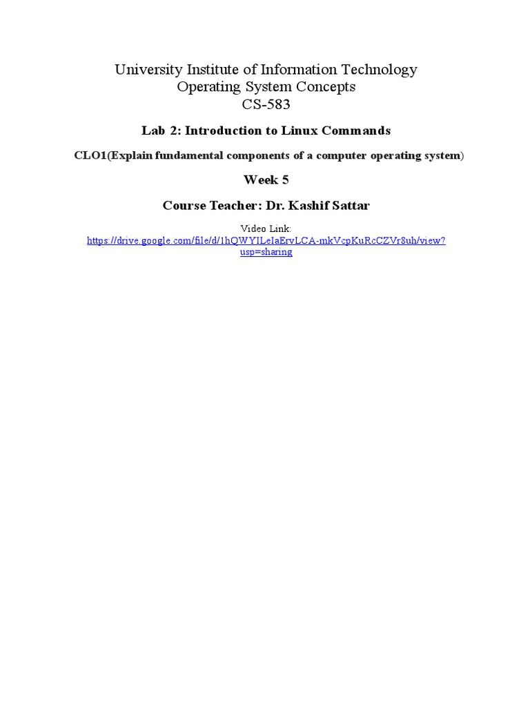 Lab-2 Introduction To Linux Commands | PDF