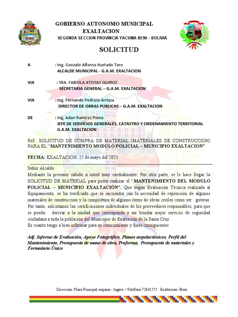 Solicitud de Materiales | PDF