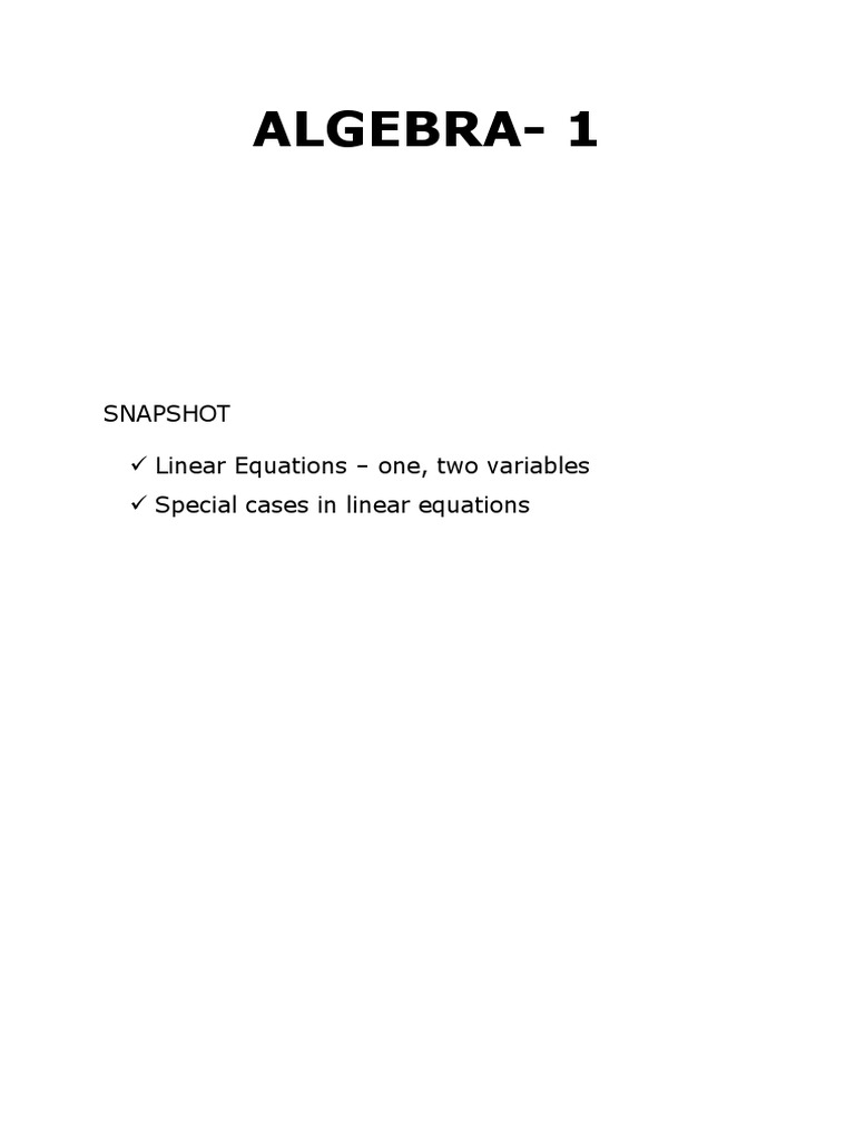 ALGEBRA-1 Full | PDF | Equations | System Of Linear Equations