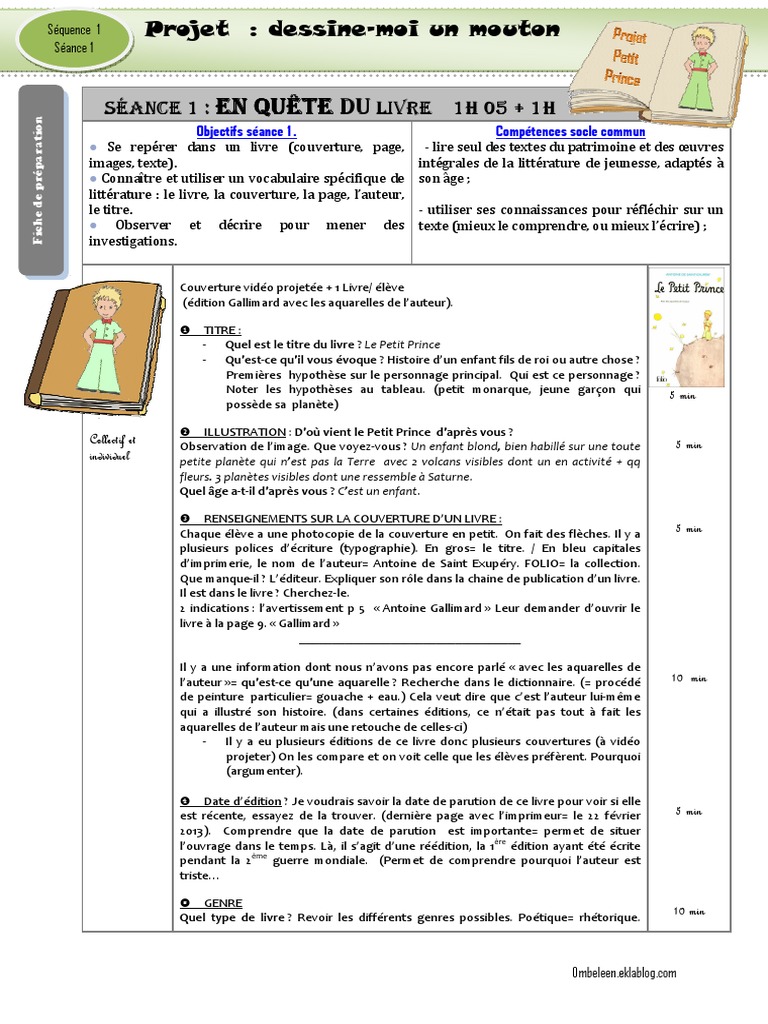 Projet "Le Petit Prince" en classe CM2 | PDF | Le Petit Prince | Livres