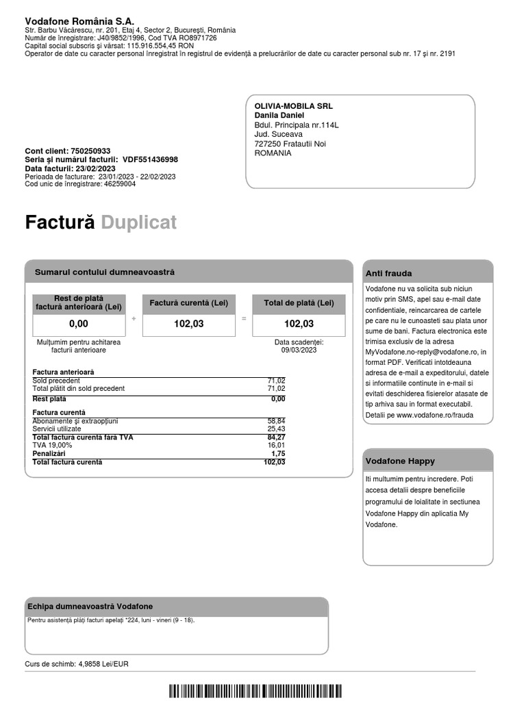 Factura Vodafone | PDF