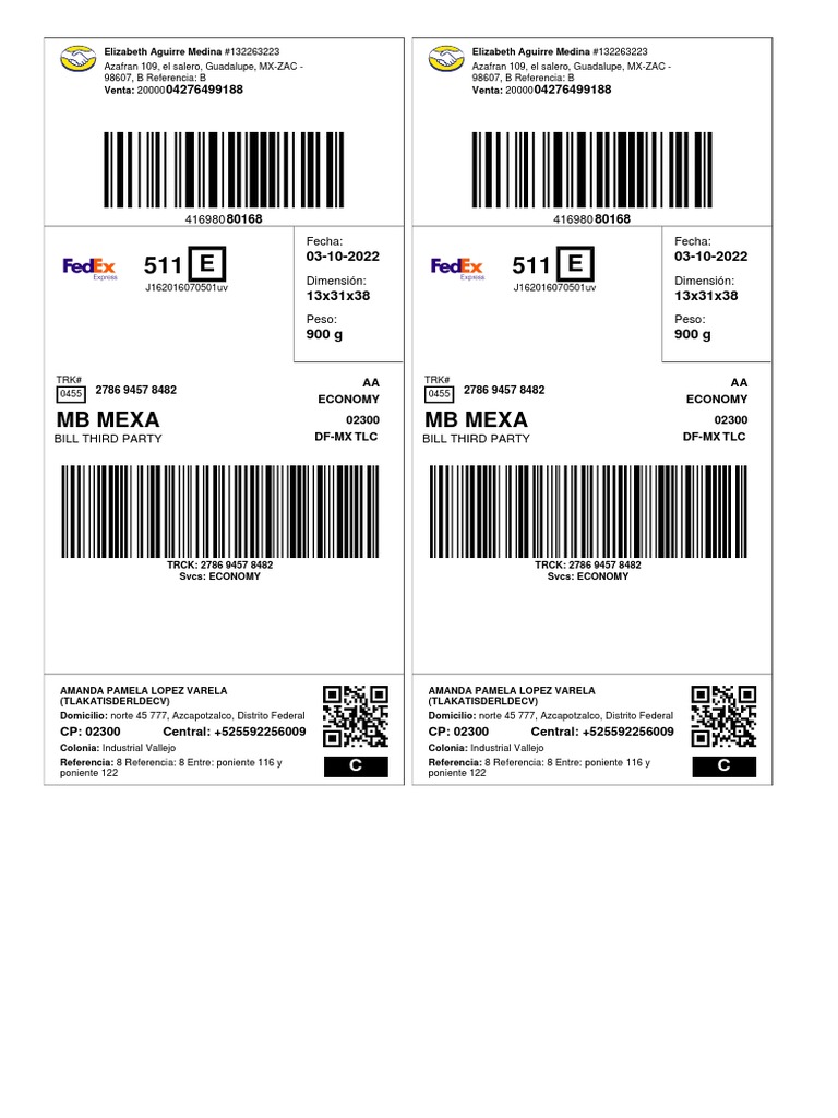 Shipment Labels 221003184945 | PDF