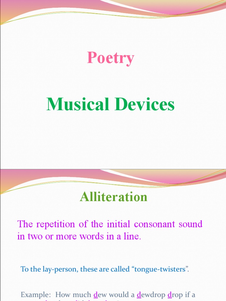 Poetry Musical Devices Bb | PDF | Poetry | Linguistics