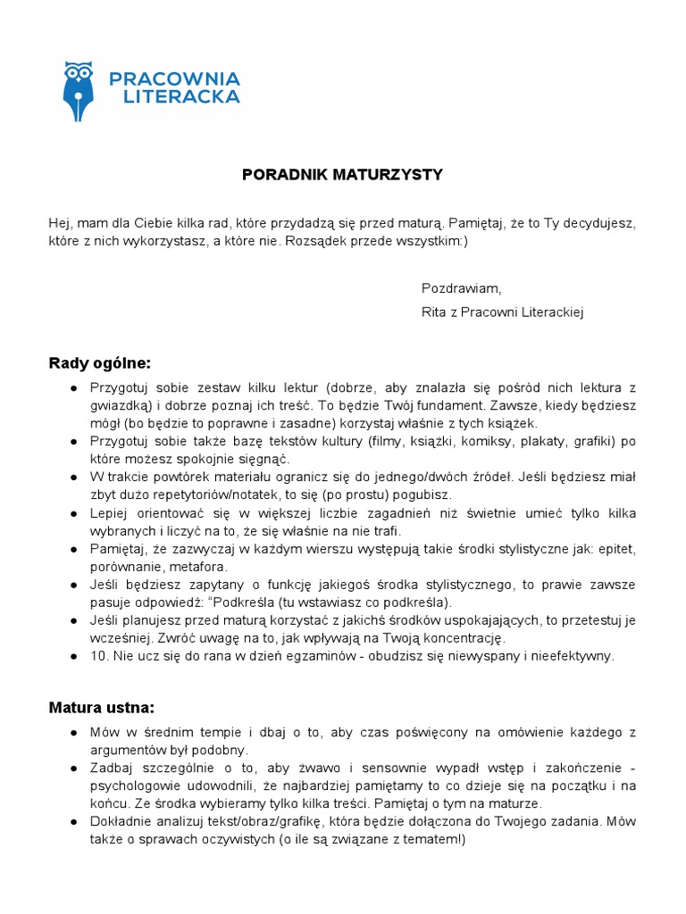 Poradnik Maturzysty | PDF
