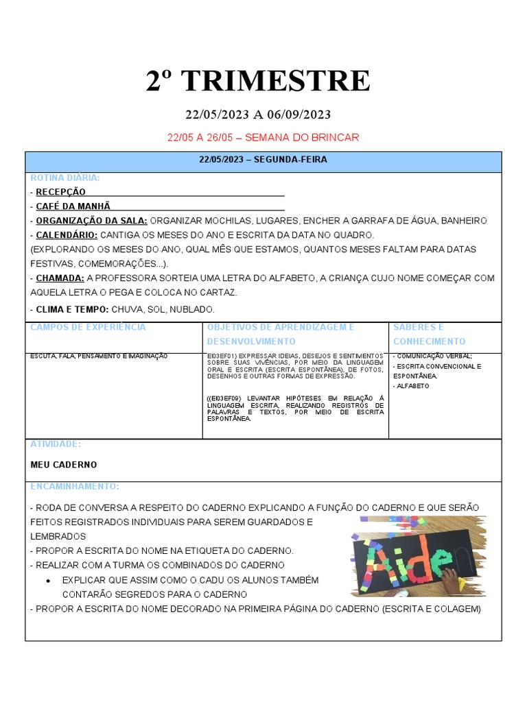 Segundo Trimestre | PDF | Escrita | Aprendizado