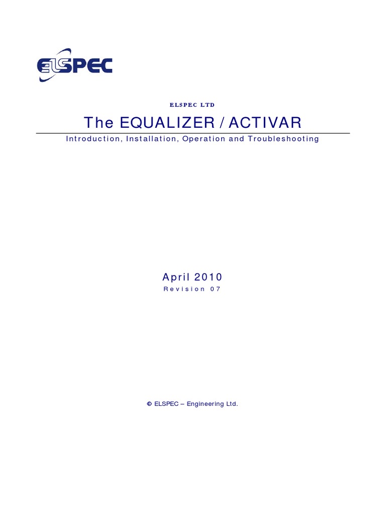 EQC ACR User Manual Rev07 Apr2010 Final | PDF | Capacitor | Mains Electricity