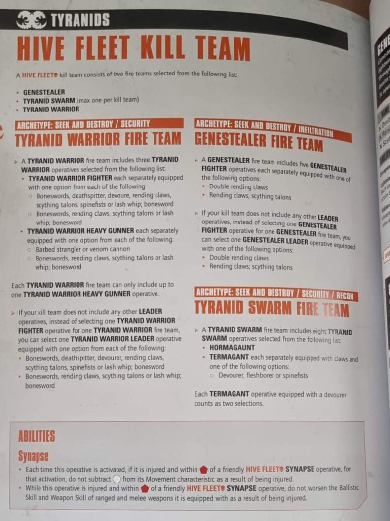 Xenos - Hive Fleet (Tyranids) Kill Team | PDF