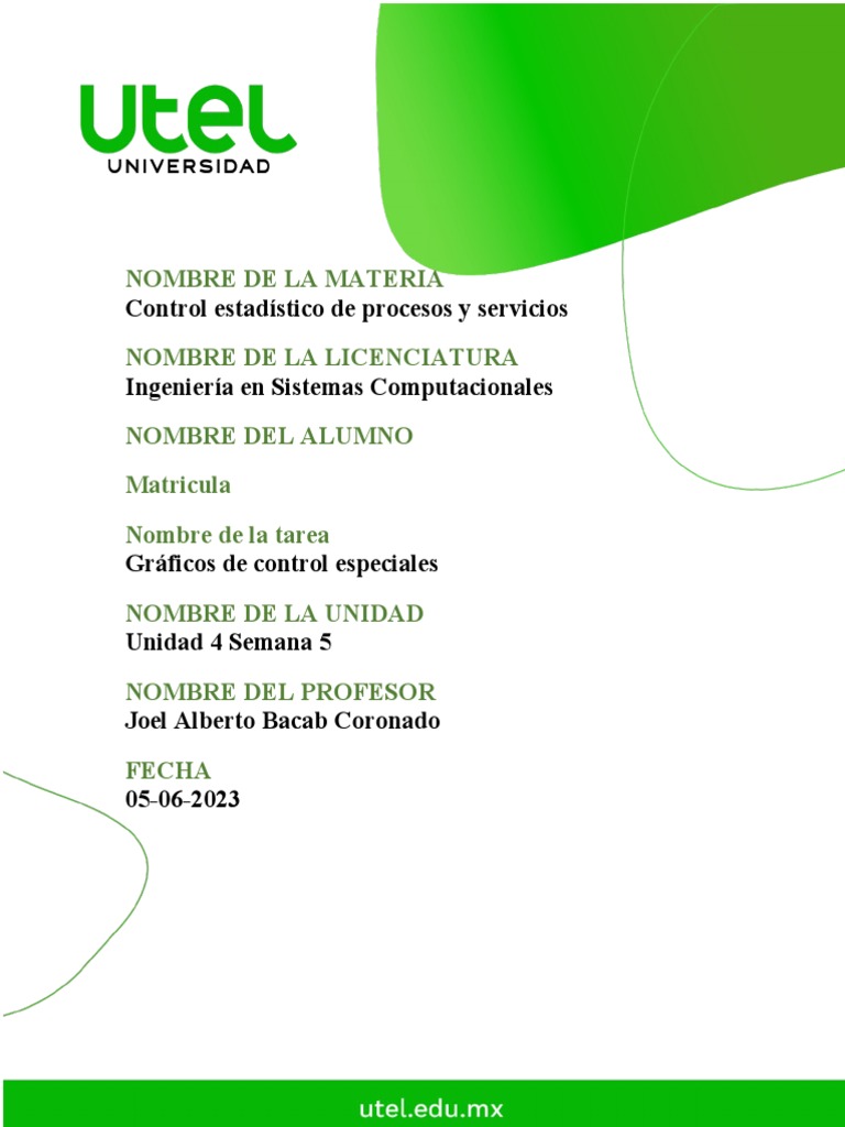 Unidad 4 Semana 5 Gráficos de Control Especiales | PDF