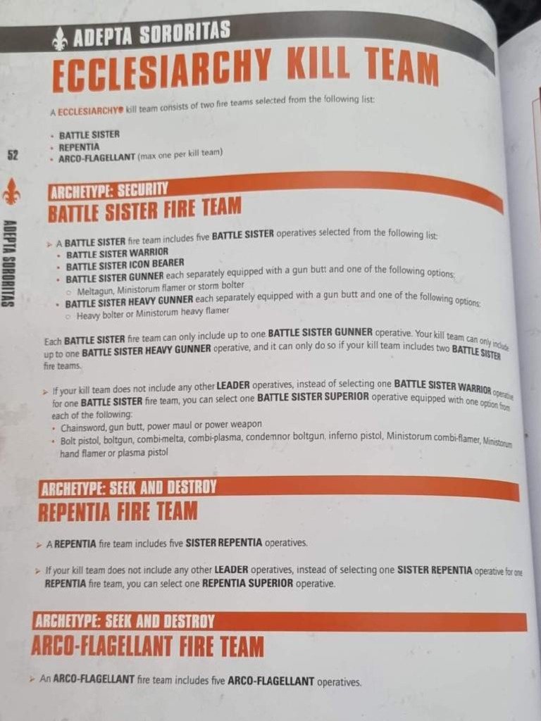 Imperium - Ecclesiarchy (SoB) Kill Team | PDF