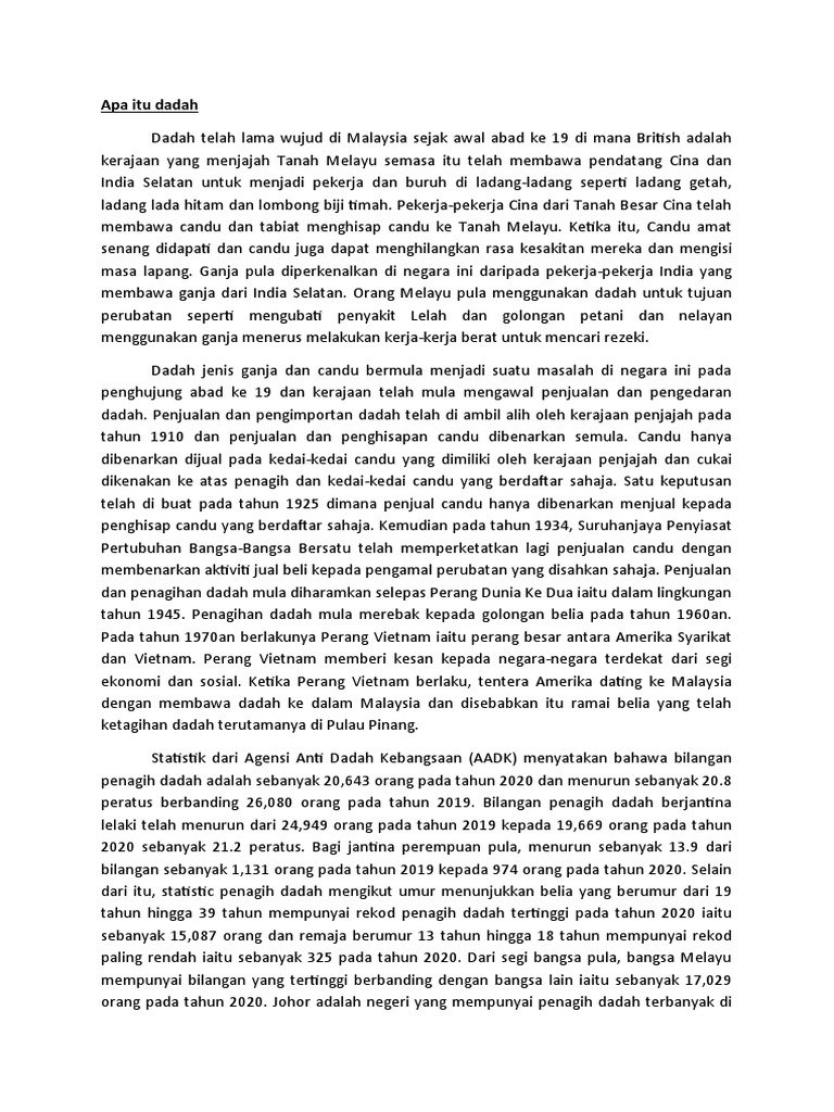 Apa Itu Dadah | PDF | Gaya Hidup