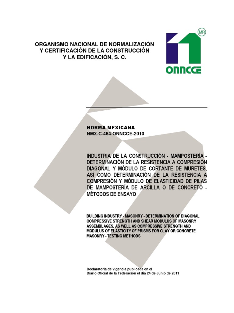 NMX C 464 Onncce | PDF