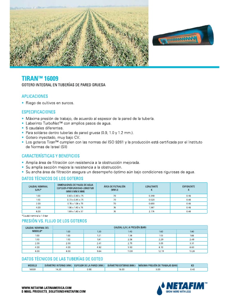 Ficha Tecnica Dripnet PC 16350 | PDF | Tecnología