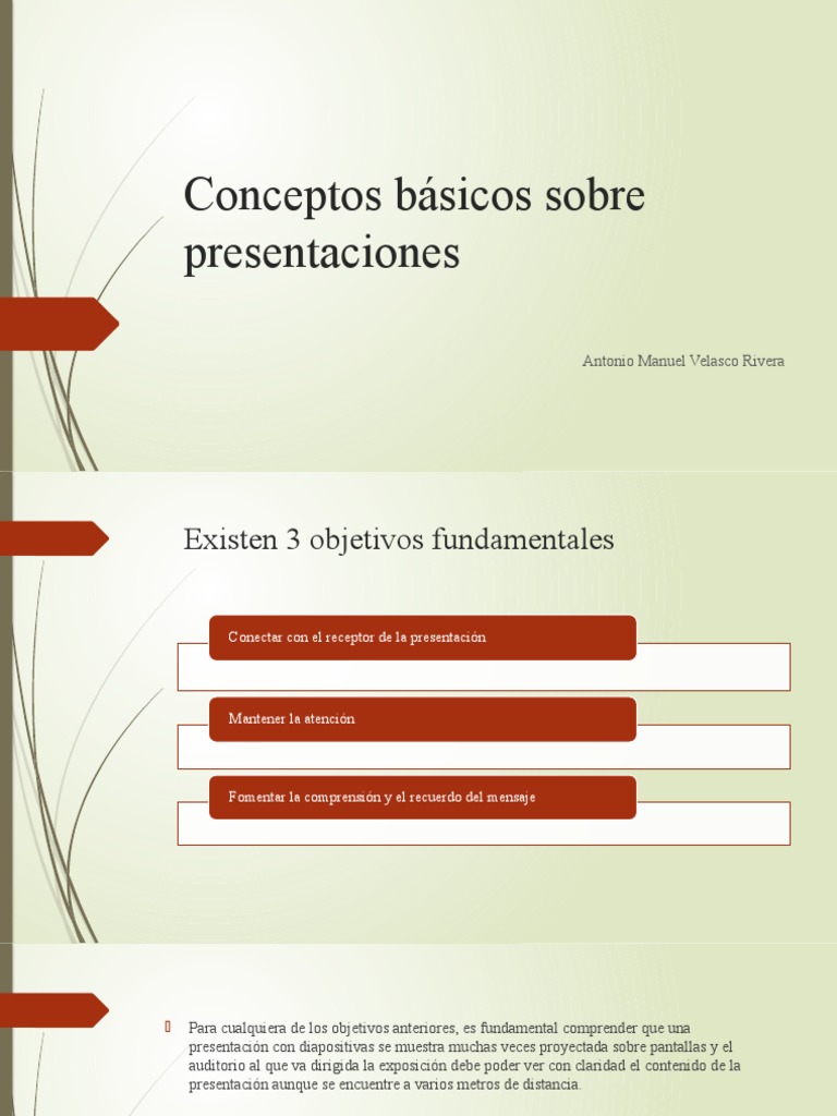 Conceptos Básicos Sobre Presentaciones | Descargar gratis PDF | Microsoft PowerPoint | Informática