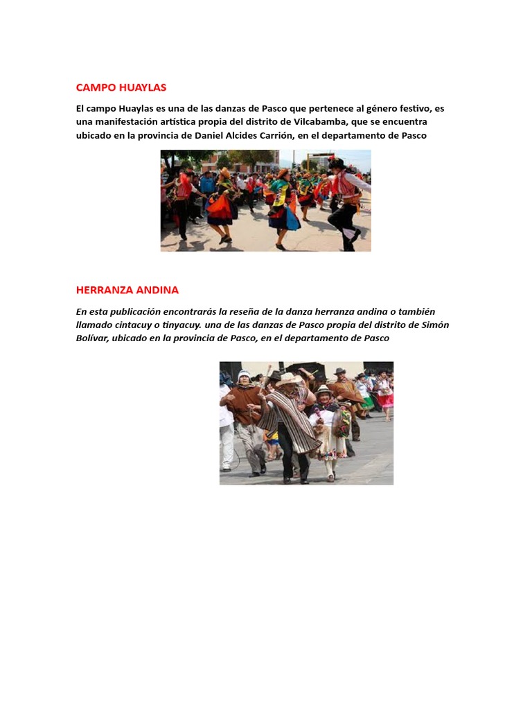 Danzas Festivas de Pasco | PDF