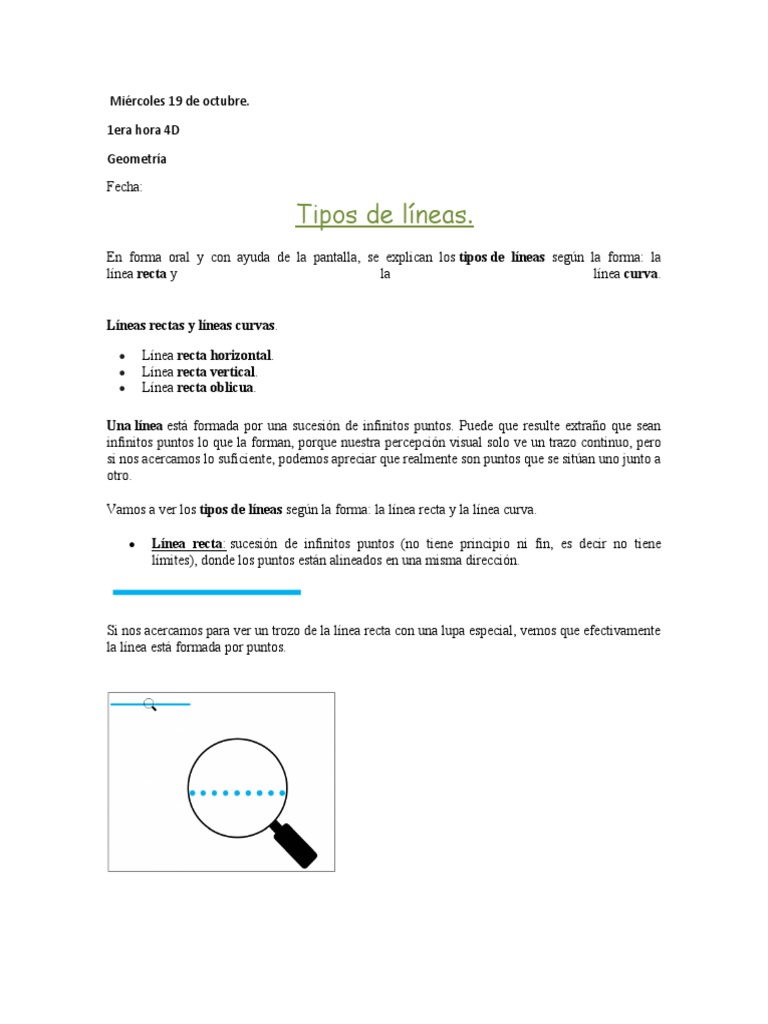 Tipos de Líneas | PDF | Línea (geometría) | Curva