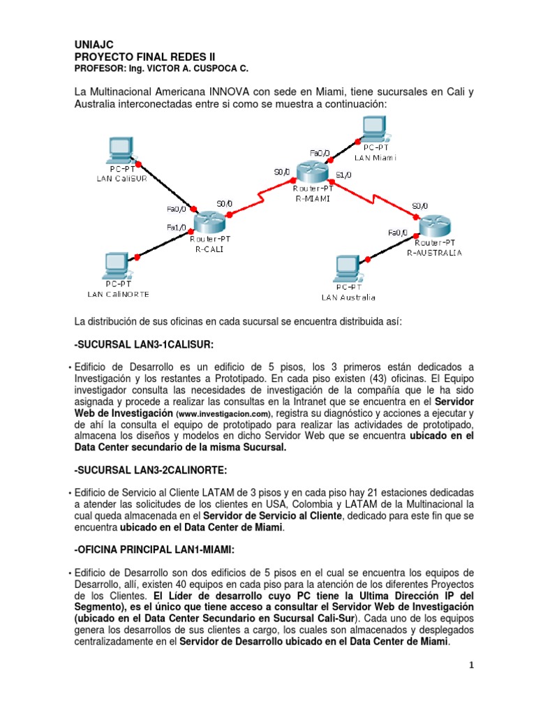 Proyecto Final Redes II | Descargar gratis PDF | Enrutador (Computación) | Redes de computadoras