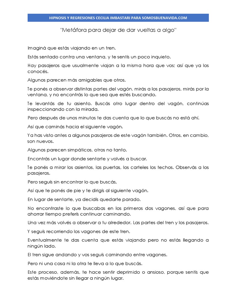 Metáfora para Dejar de Dar Vueltas A Algo | PDF