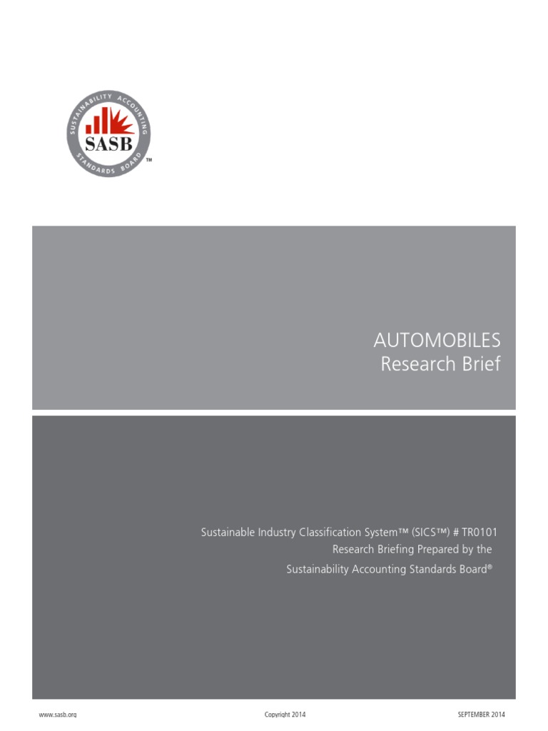 TR0101 Automobiles Industry Brief | PDF | Recycling | National Highway ...