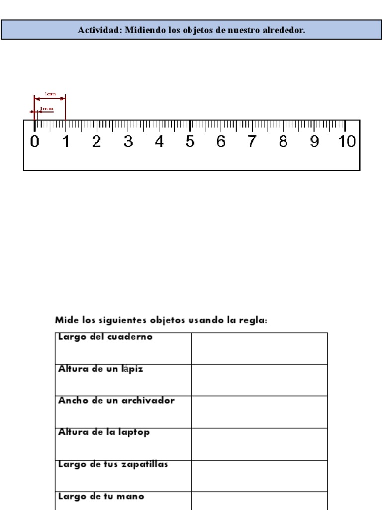 Usando La Regla para Medir Objetos | PDF