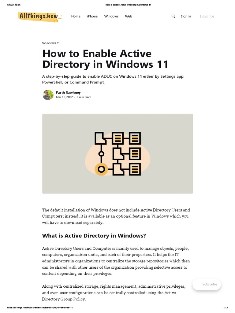 Enable Active Directory on Windows 11 | PDF | Active Directory ...