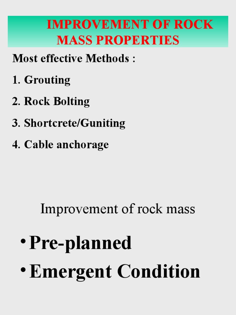 Improvement of Rock Mass Properties | PDF