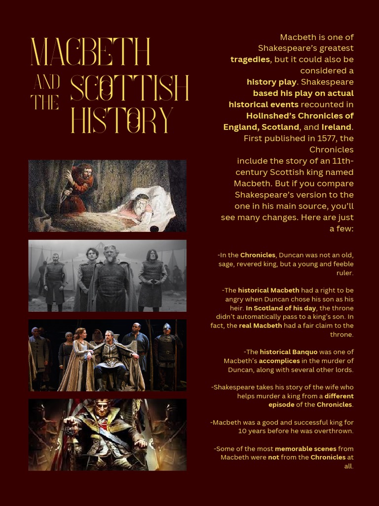 MACBETH AND SCOTTISH HISTORY - Poster - English Language and Literature ...